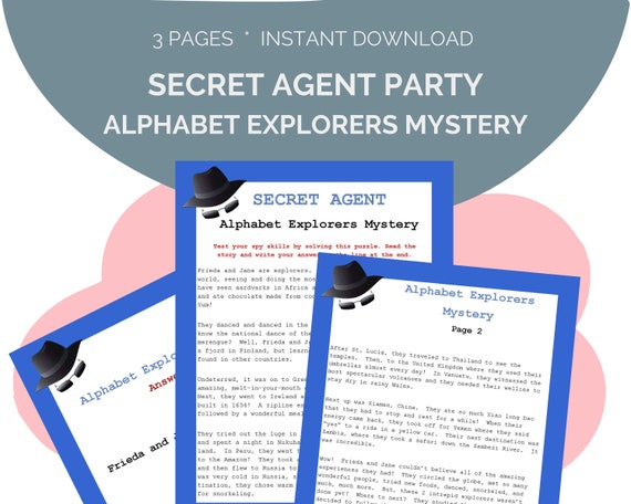 Secret Agent Party Spy Party Game for Kids - Etsy