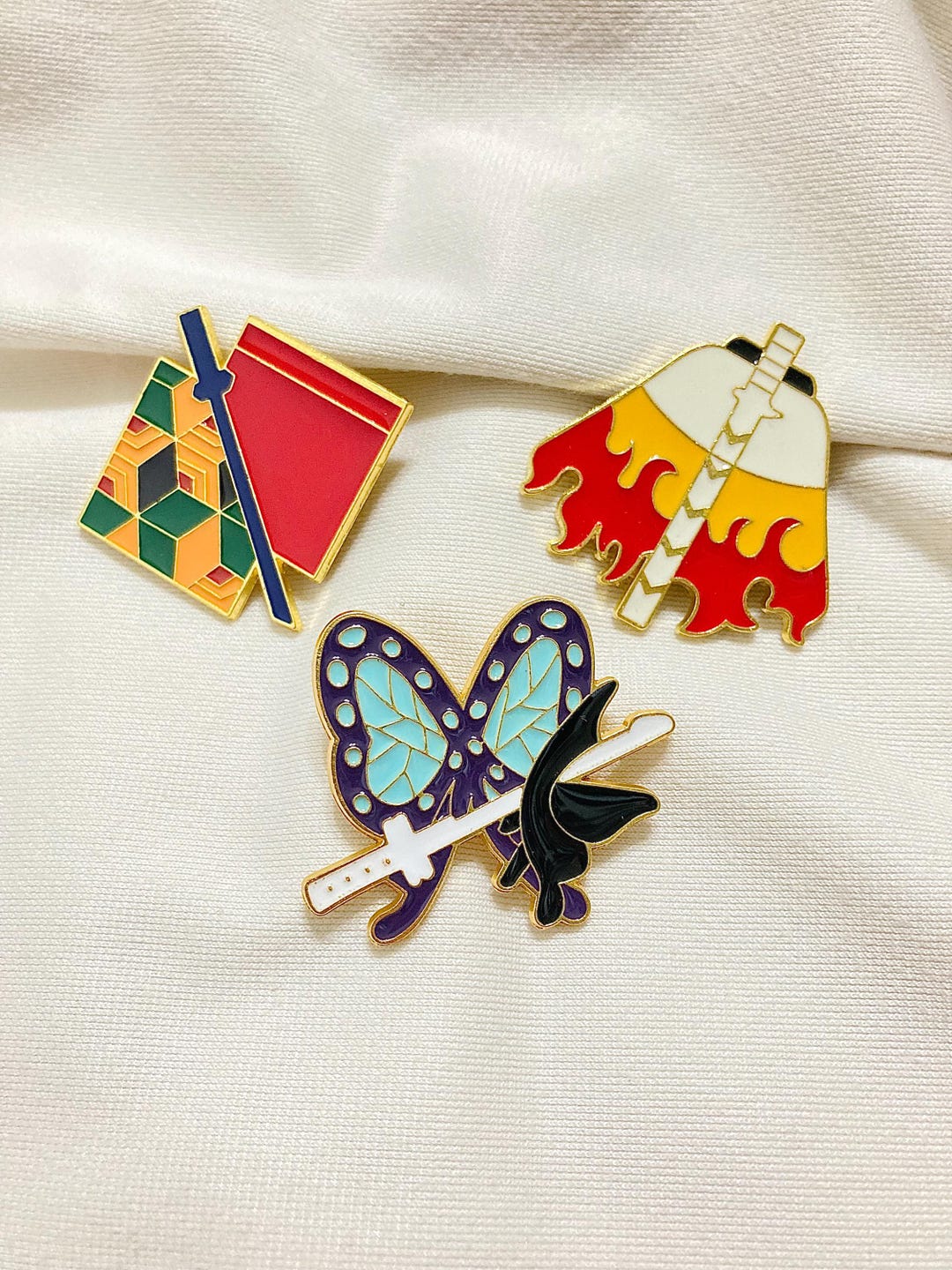 Demon Slayer Pin Flame Hashira Rengoku Kyojuro Water Hashira Tomioka ...