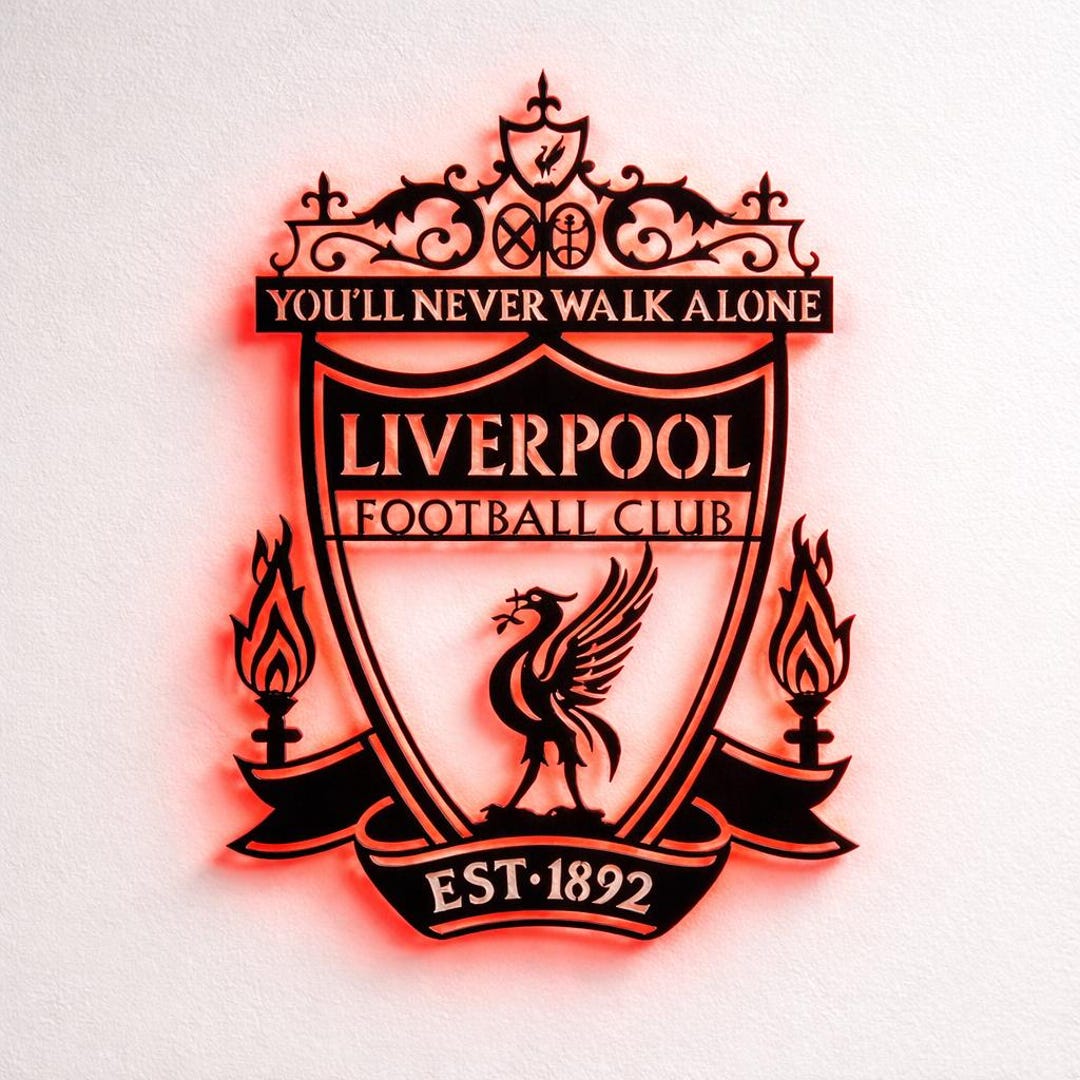 Liverpool FC Metal Wall Art – LED Football Fan Decor, Modern Man Cave ...