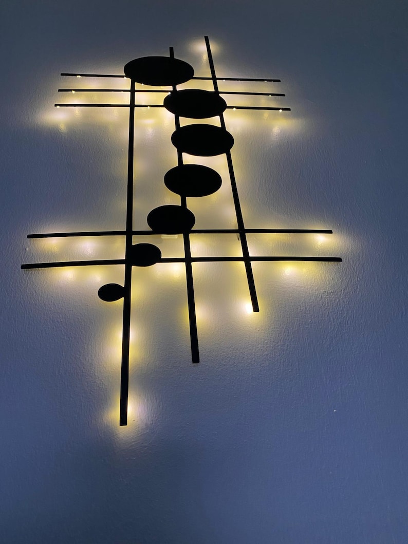 Large Modern Geometric LED Wall Art | Handmade Statement Decor for ...