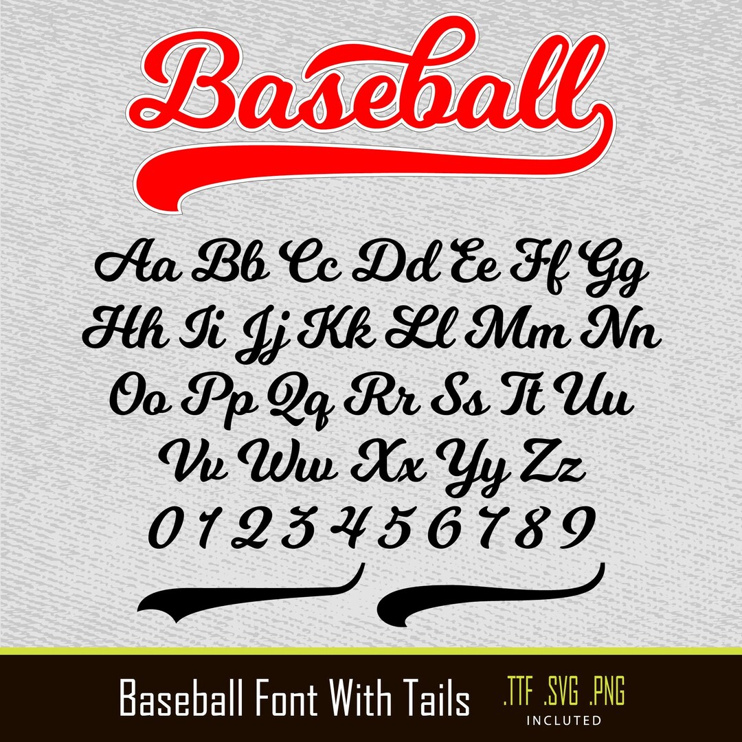 Baseball Font Baseball Font With Tails Baseball Team Font Baseball Font ...