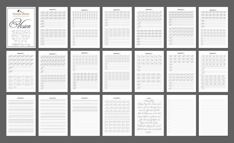 Calligraphy Practice Sheets: Lettering Workbook for Beginners (PDF ...