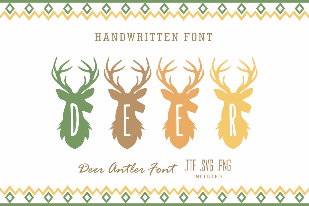 Reindeer Font Christmas Font With Deer Antlers Christmas Script ...