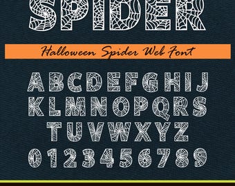 Spider Web Font Halloween Font Halloween Spider Font Scary Font Spooky ...