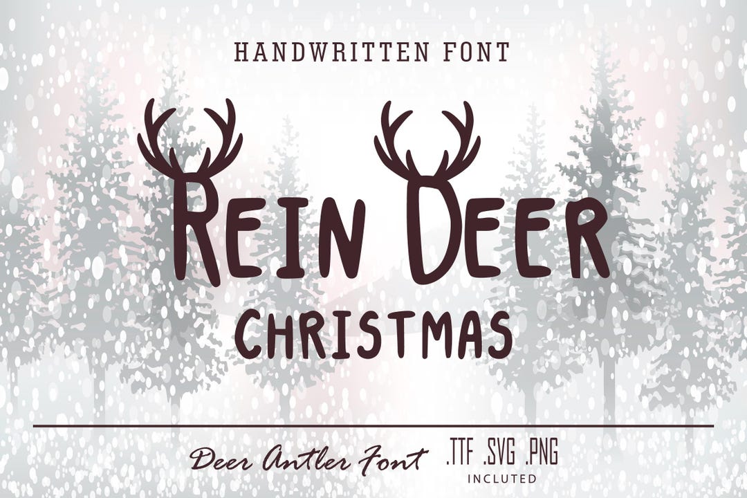 Reindeer Font Christmas Font Letters With Antlers Christmas Script ...