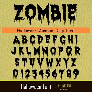 Halloween Font Zombie Font Drip Font Horror Font Scary Font Creepy Font ...