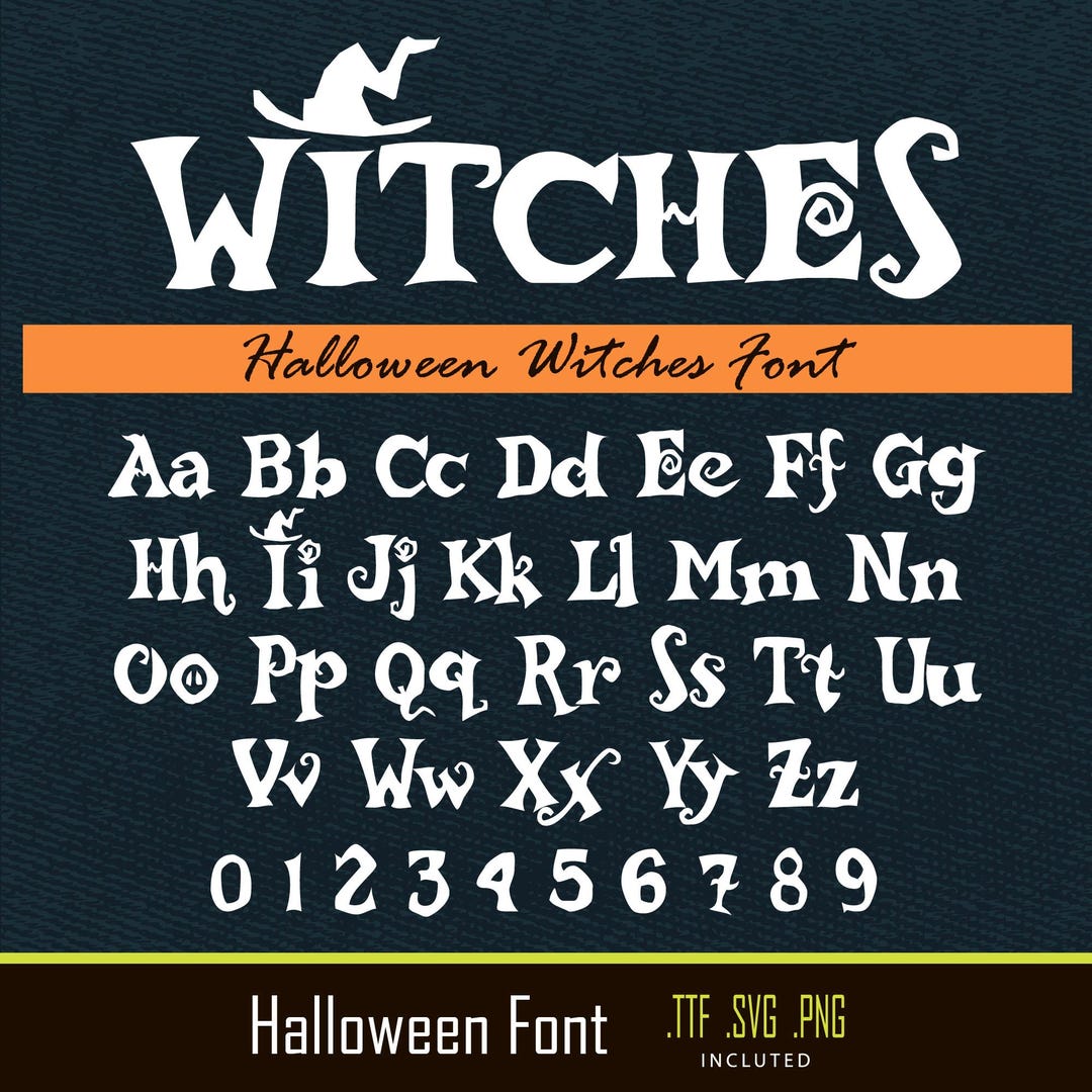 Halloween Font Witch Font Halloween Witch Font Witches Alphabet ...