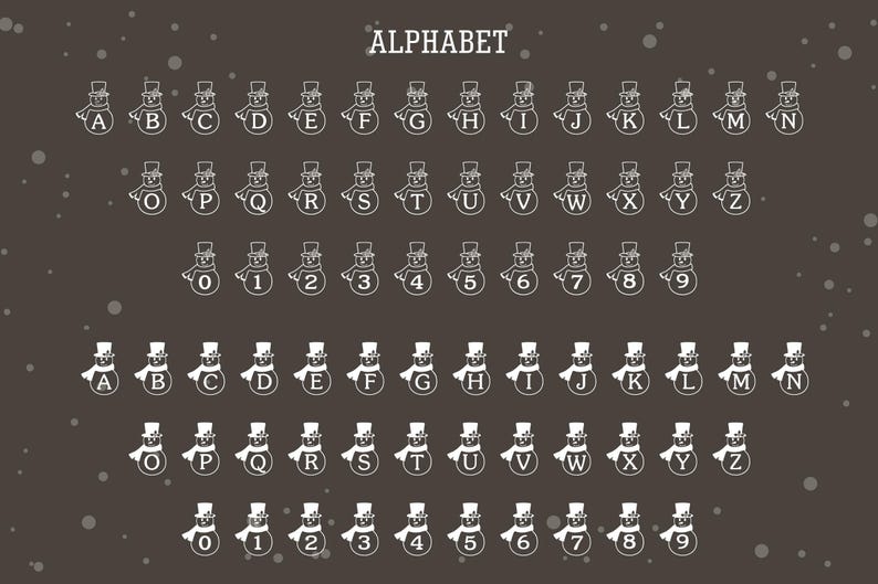 Snowman Font Winter Font Snowman Monogram Christmas Font Holiday Font ...