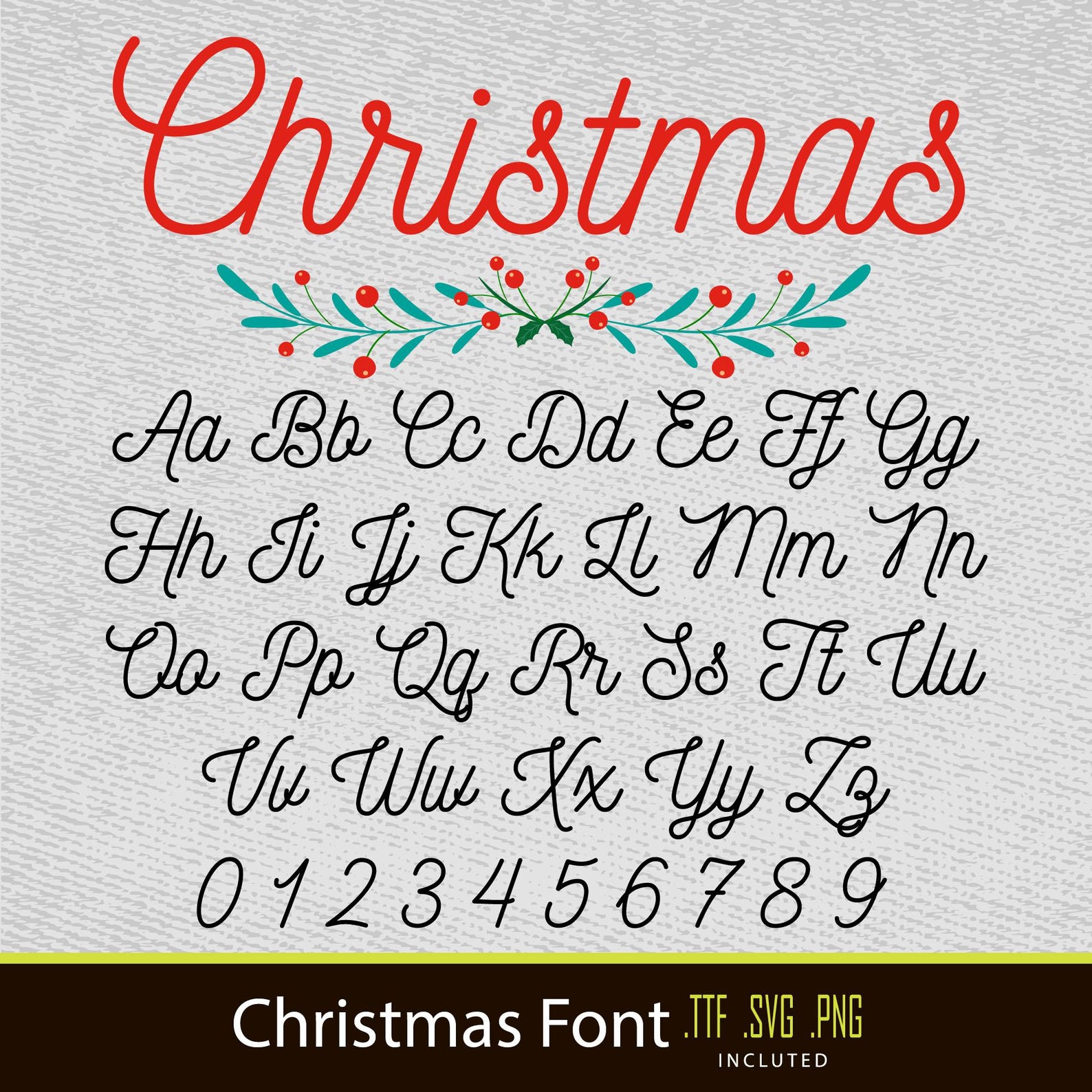 Christmas Script Font Curly Christmas Font Christmas Holiday Font Fancy ...