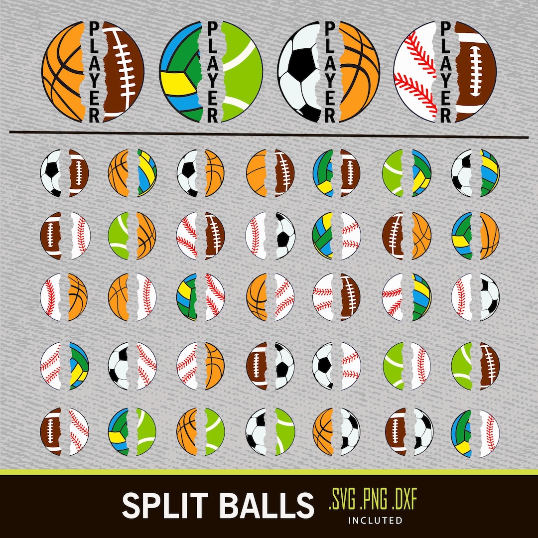 Split Ball Svg Ballers Split Svg Monogram Cut Files Foot Ball Svg ...
