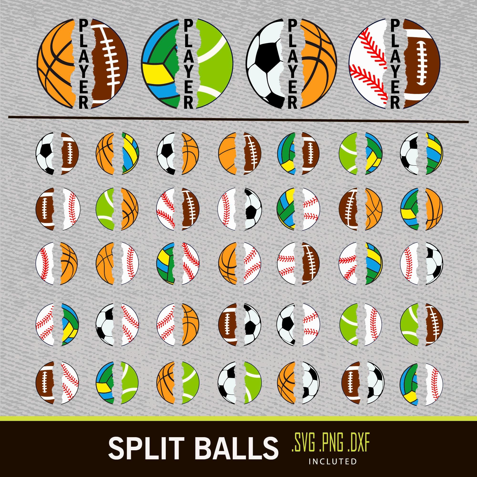 Split Ball Svg Ballers Split Svg Monogram Cut Files Foot Ball Svg ...