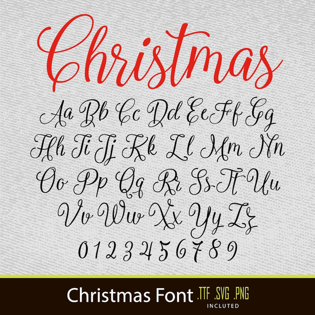 Christmas Script Christmas Cursive Font Xmas Font Christmas Holiday ...