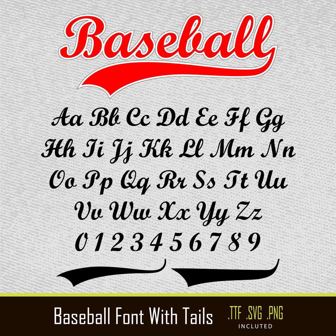 Baseball Font Baseball Font With Tails Baseball Team Font Baseball Font ...
