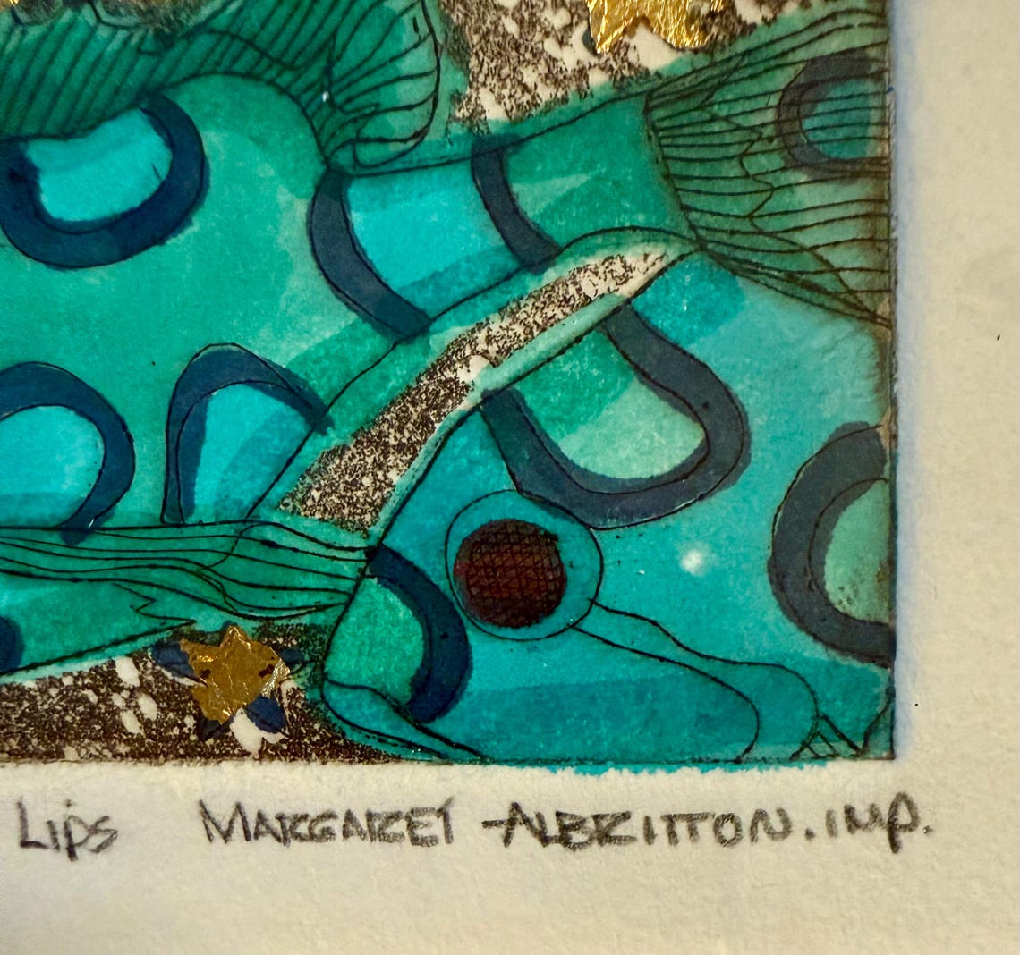 Margaret Albritton SIGNED Original Framed ART Silk Multimedia Painting ...