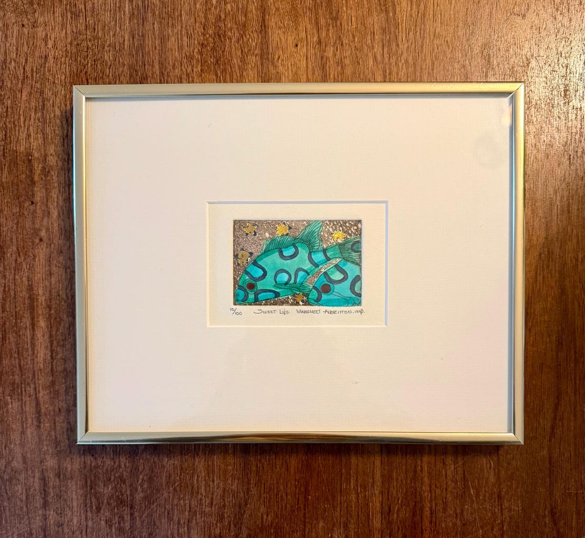 Margaret Albritton SIGNED Original Framed ART Silk Multimedia Painting ...