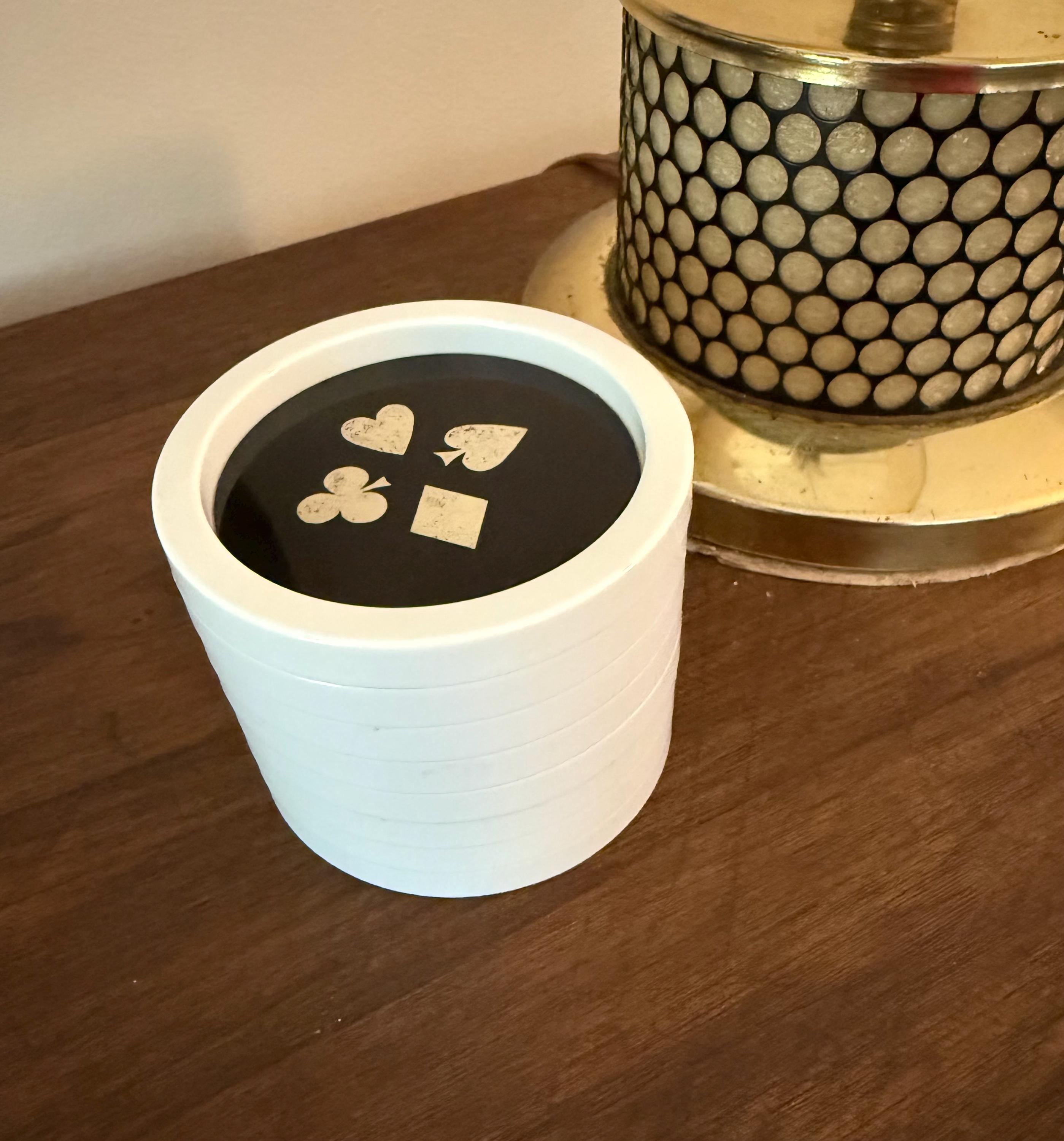 Vintage Melamine Playing Card Coasters Plastic Stacking Midcentury Bar ...