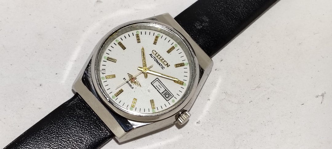 Men's Citizen Day Date Automatic in White Color Dial Japan Made Wrist ...