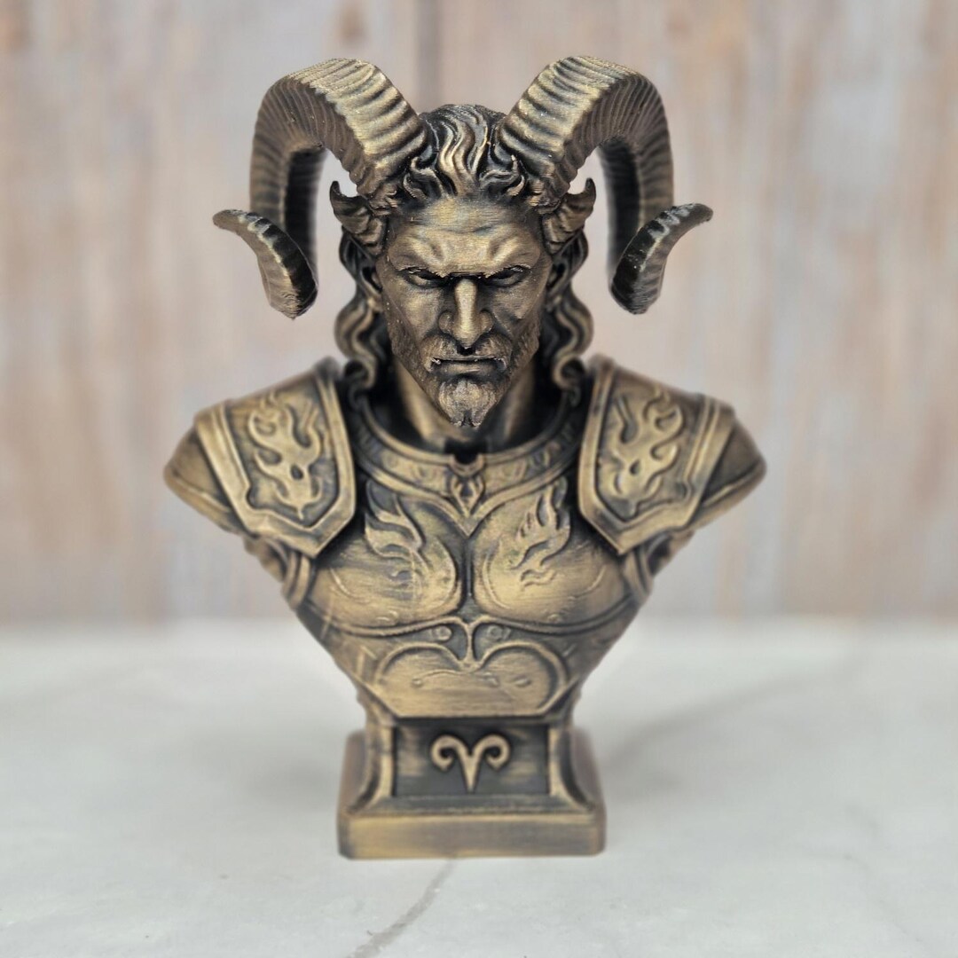 Zodiac Aries 3D Printed Bust | Hand Painted Astrology Statue | Aries ...