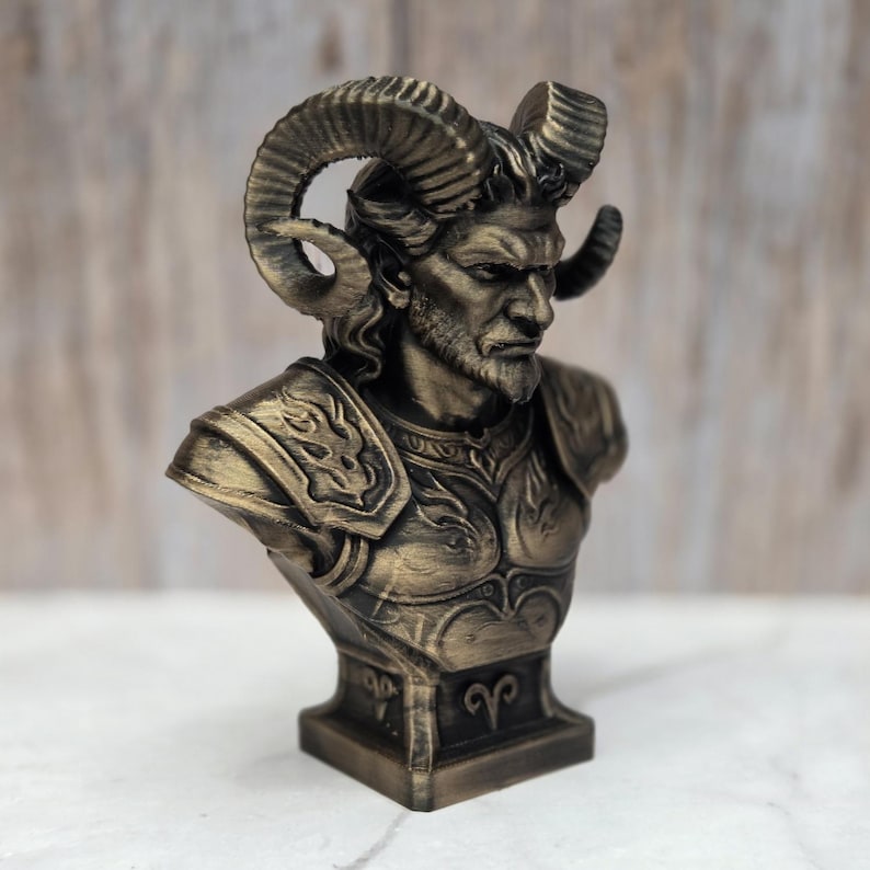 Zodiac Aries 3D Printed Bust | Hand Painted Astrology Statue | Aries ...