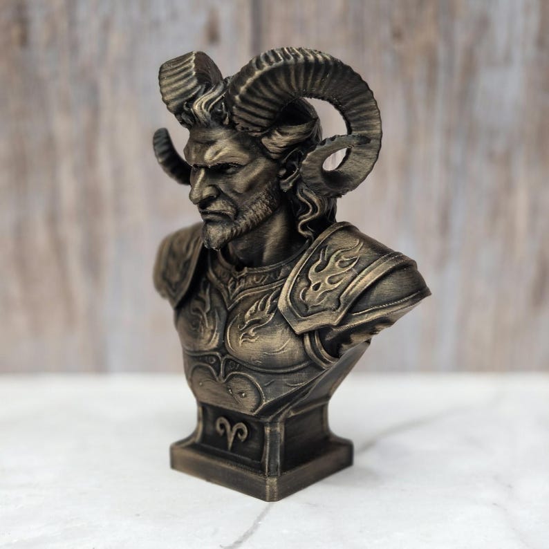 Zodiac Aries 3D Printed Bust | Hand Painted Astrology Statue | Aries ...