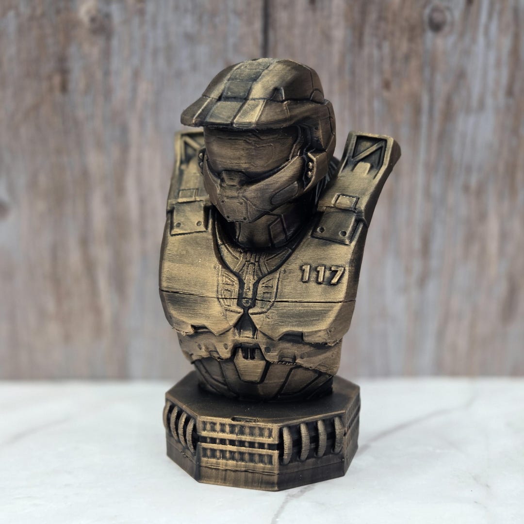 Master Chief Statue 3d Print- Hand Painted - 6 Inches Tall - Etsy