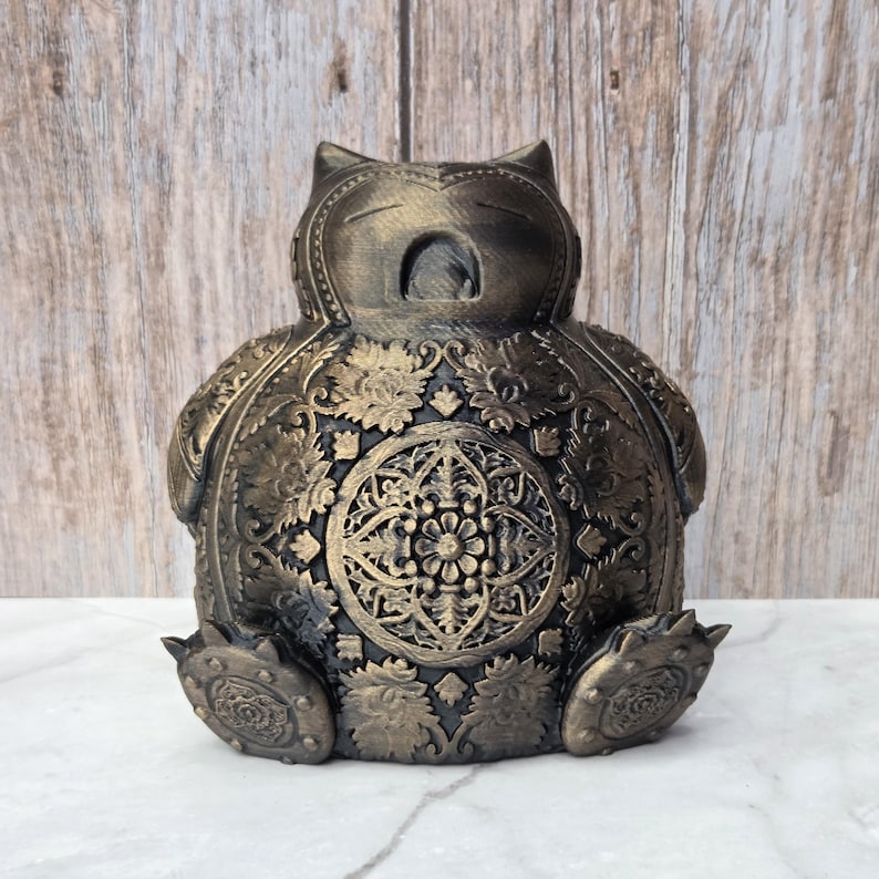 Snorlax Pokemon-inspired 3d Printed Hand Painted 6 Inch Statue With Ornamental Designs - Etsy