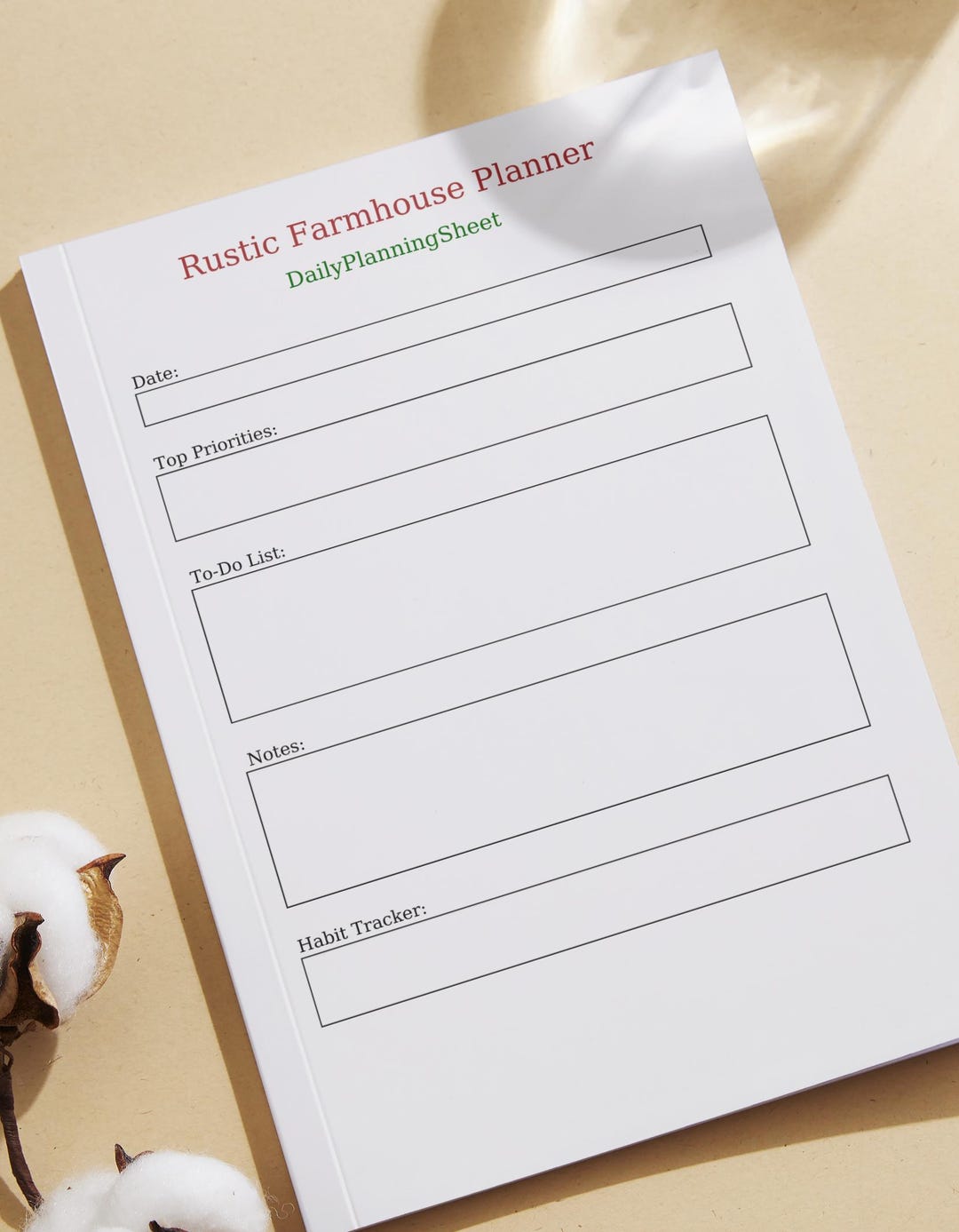 Rustic Farmhouse Planner Printable | 3 Page Set | Daily, Weekly ...