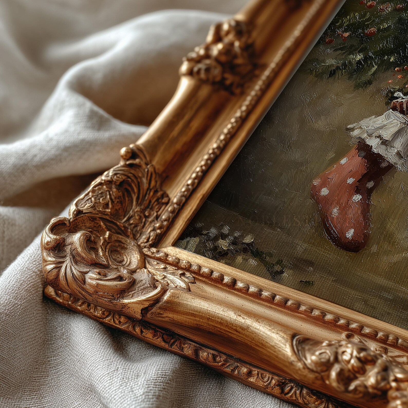 Vintage Christmas Red Stocking Print | Cozy Winter Printable Wall Art ...