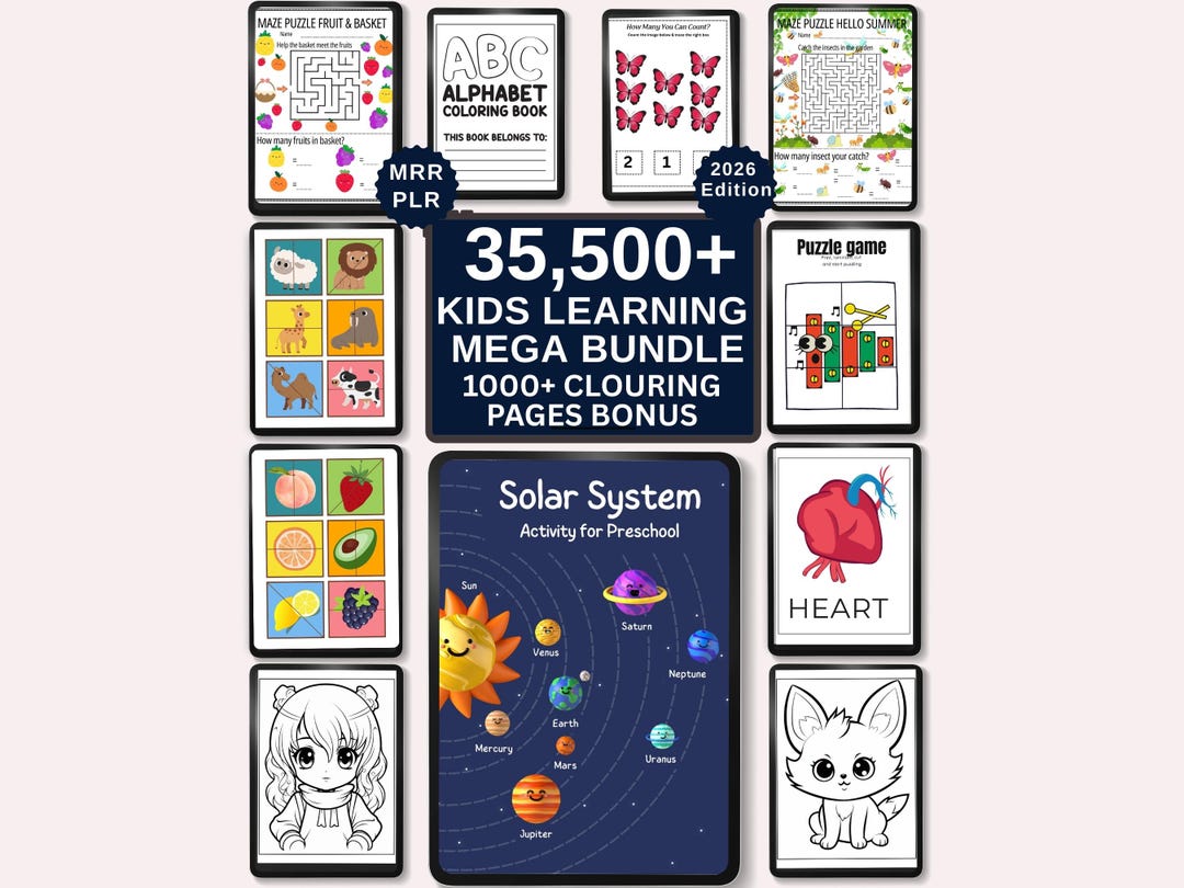 35,500+ Printable Kids Learning Bundle | Worksheets, Activities & Games ...