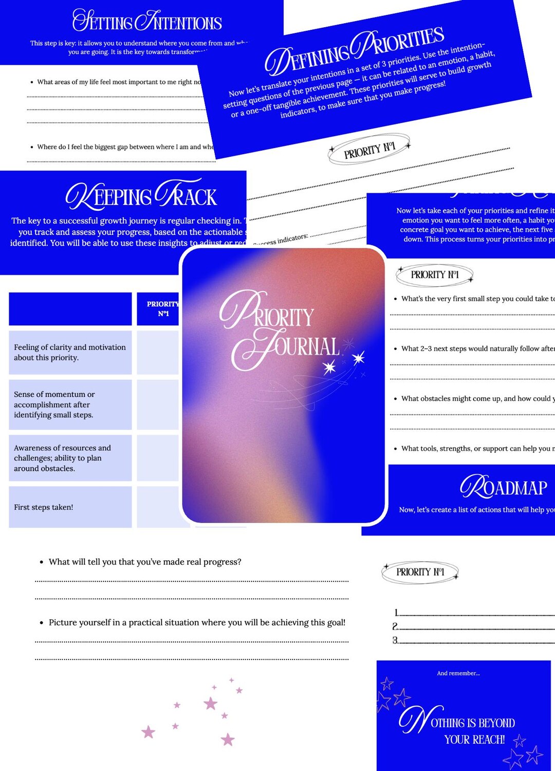Priority Journal — setting New Priorities Workbook — Productivity ...