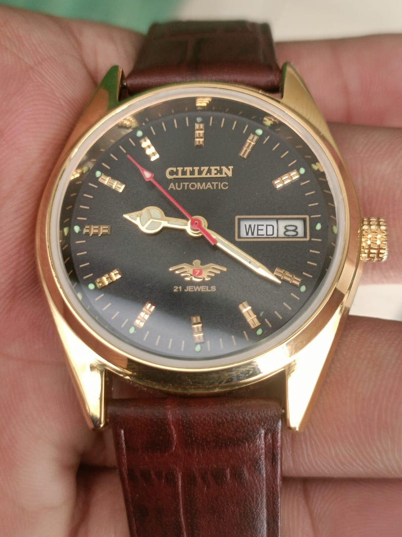 Vintage Citizen Automatic 8200 Refurbished Japan Men's Day&date Black ...