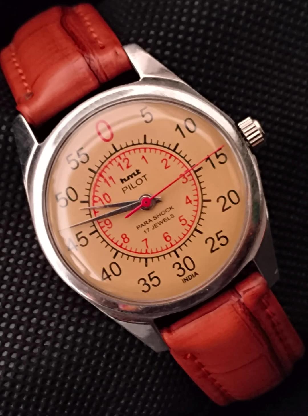 Vintage HMT Pilot Men's Watch: Yellow Dial, Stainless Steel Case - Etsy