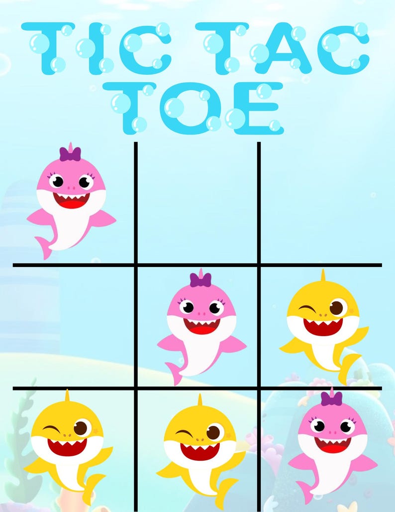 Baby Shark Tic Tac Toe – Digital Download - Etsy