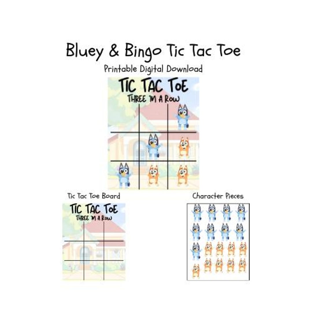 Bluey & Bingo Tic Tac Toe – Digital Download - Etsy