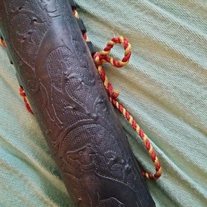 Black Leather Medieval Scroll Case With Dogs - Etsy