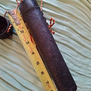 Black Leather Medieval Scroll Case With Dogs - Etsy