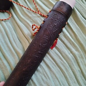 Black Leather Medieval Scroll Case With Dogs - Etsy