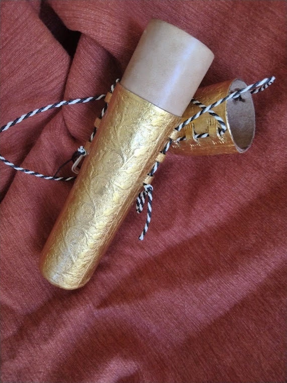 Gold Leafed Medieval Pen Case With Acorns - Etsy