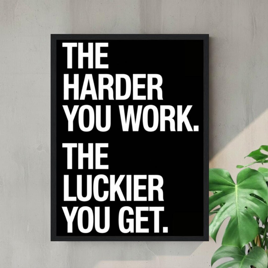 The Harder You Work Motivational Poster – Inspirational Office Gym Wall ...