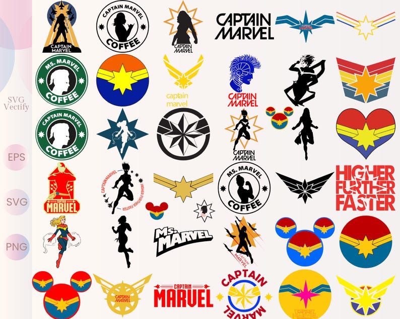 Captan Marv.el SVG PNG EPS Pdf Files Bundle, Captan Marv.el Layered Cut ...