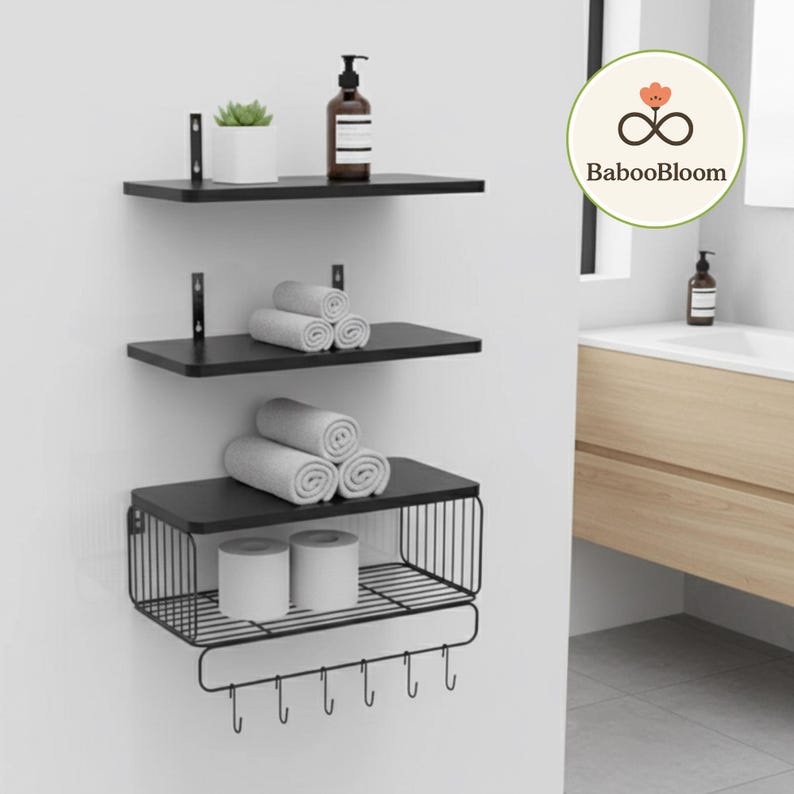 Floating Wall Shelf, Rustic Farmhouse Floating Shelves: Paulownia Wood ...