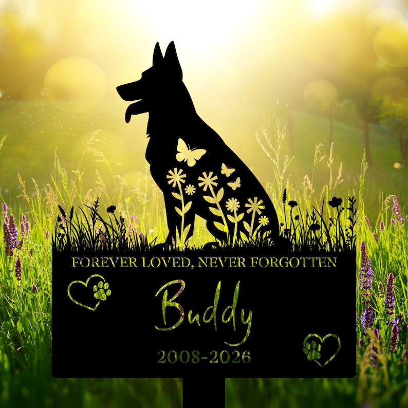 Custom Dog Breed Memorial Stake, Custom Metal Dog Loss Sympathy Gift ...