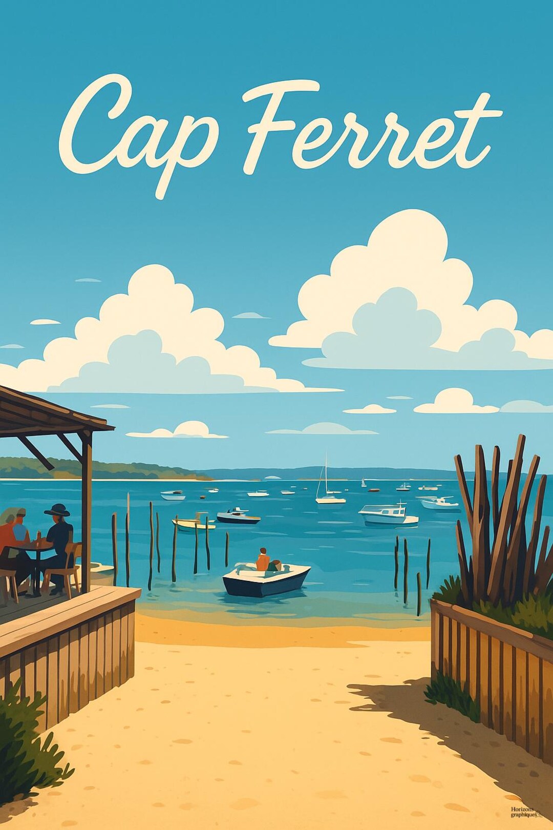 Cap Ferret Poster – Flat Design Illustration - Etsy