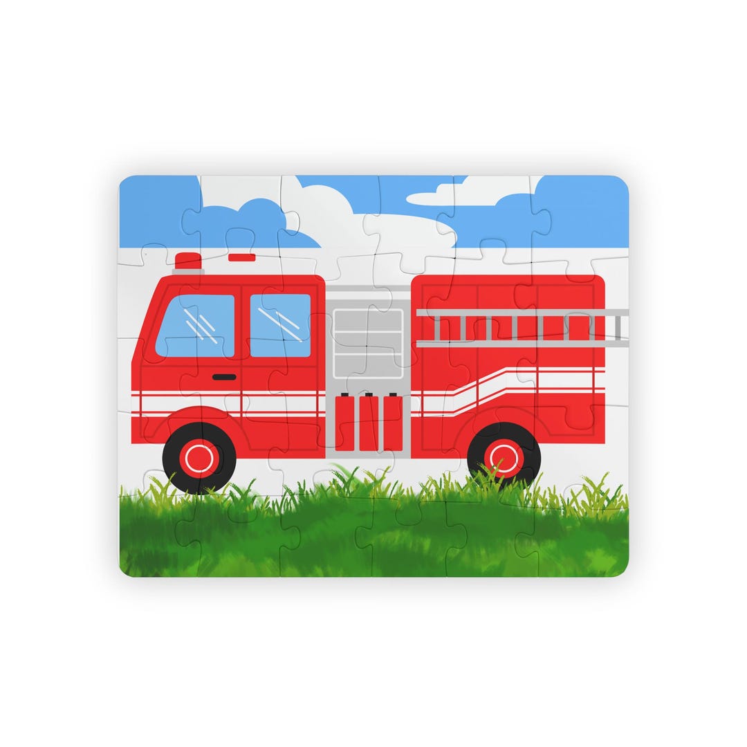 Kids Firetruck Puzzle | 30 Piece Fun Educational Gift for Toddlers ...
