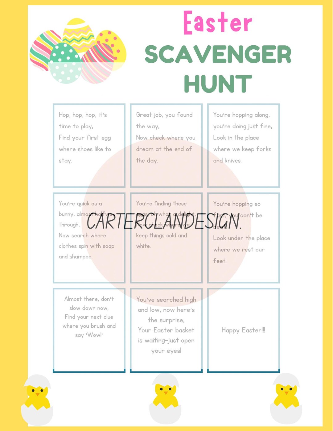 Easter Scavenger Hunt - Etsy