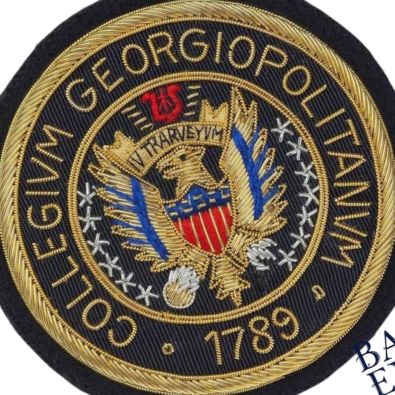 Georgetown University Bullion Wire Patch: Hand Embroidered Blazer Badge ...