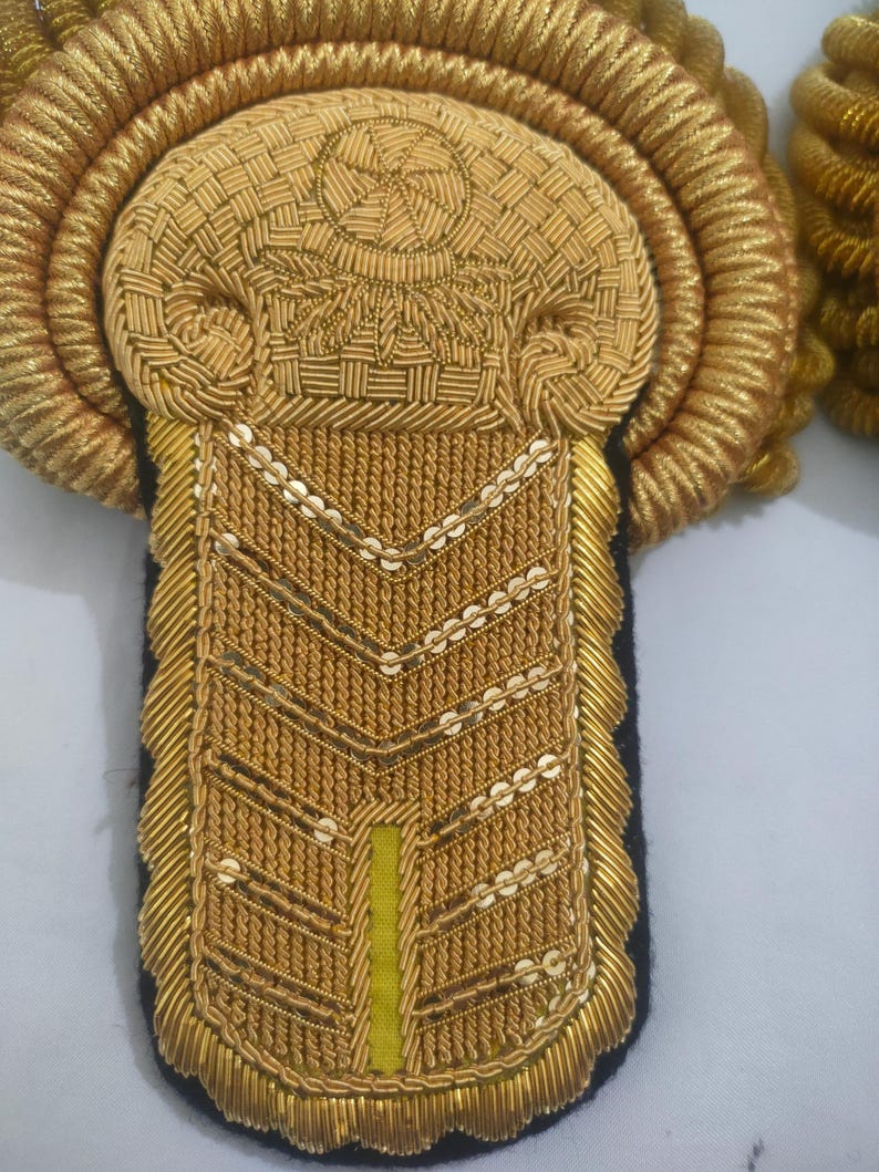 Gold Bullion Fringe Epaulettes: Hand Embroidered Napoleonic Costume ...
