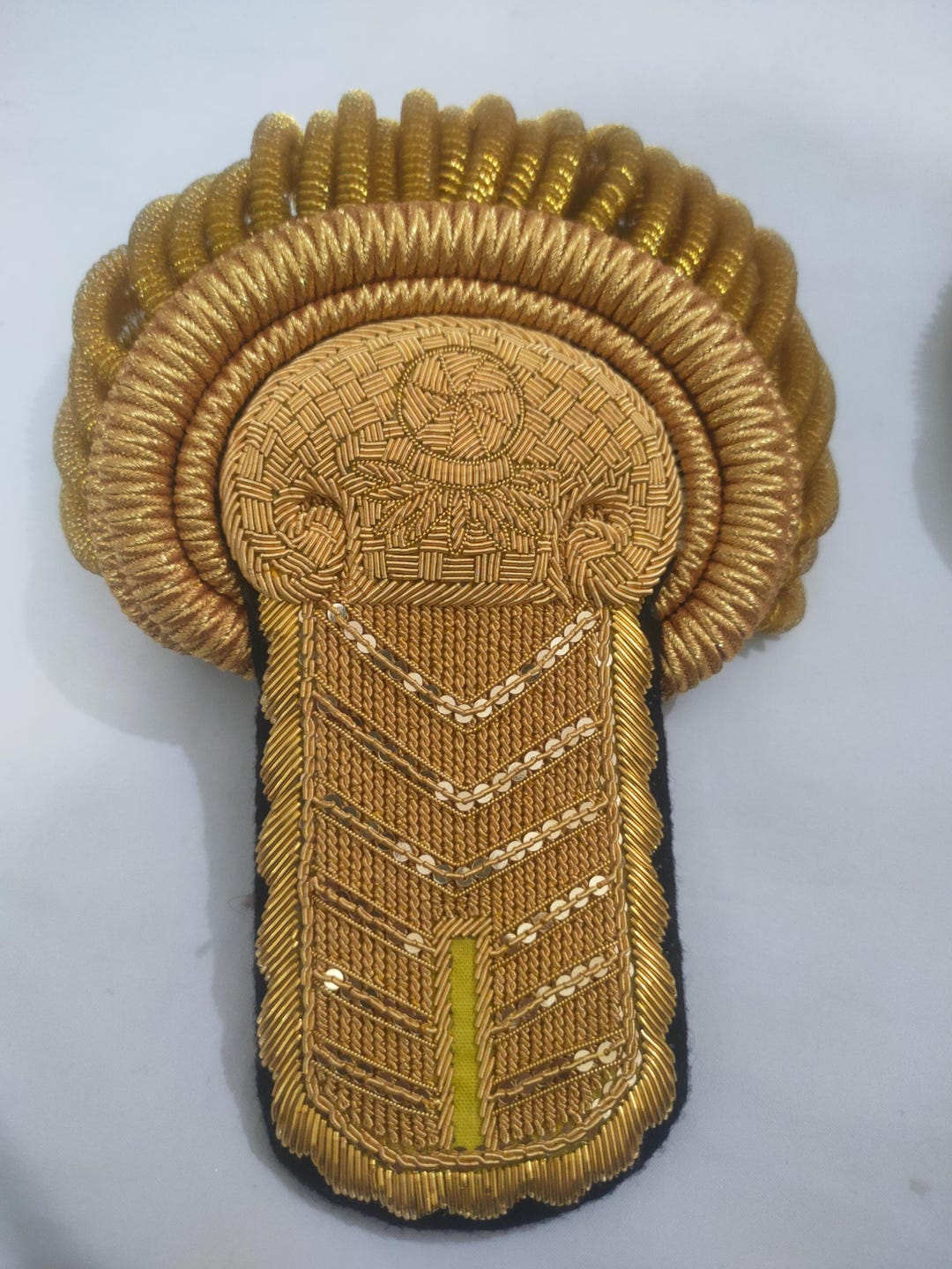 French Gold Bullion Fringe Epaulettes Shoulder Boards: Hand Embroidered ...
