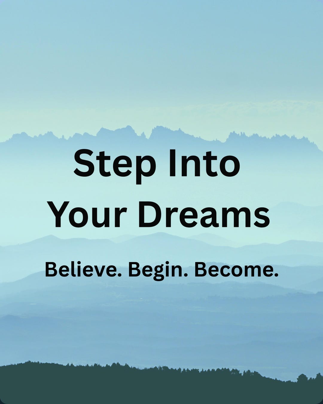 Step Into Your Dreams Printable Wall Art | Inspirational Quote ...