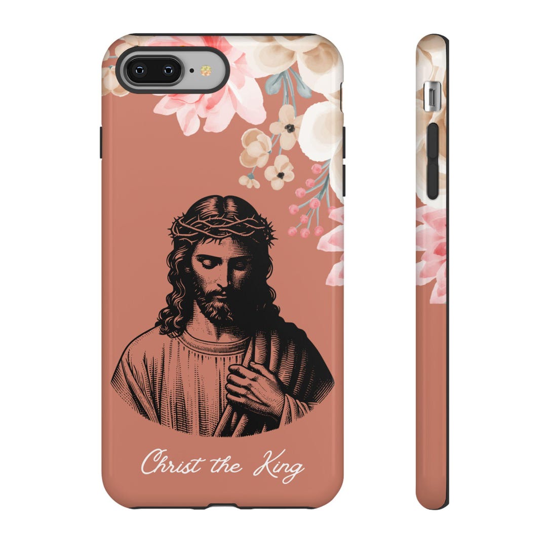 Christ the King Phone Case, Floral Cell Phone Cover, Christian Gifts ...